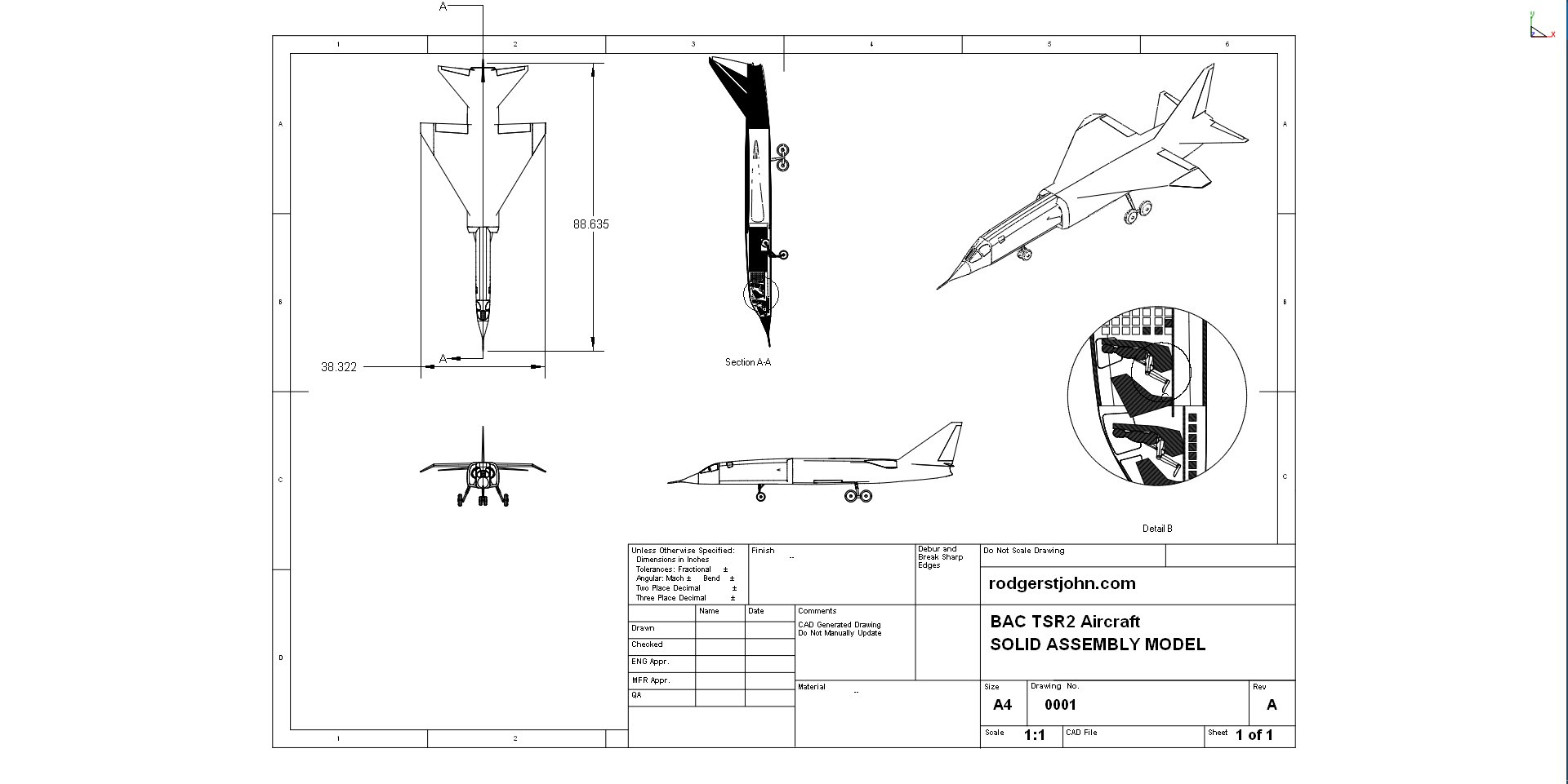 british bac tsr2 aircraft 3d model