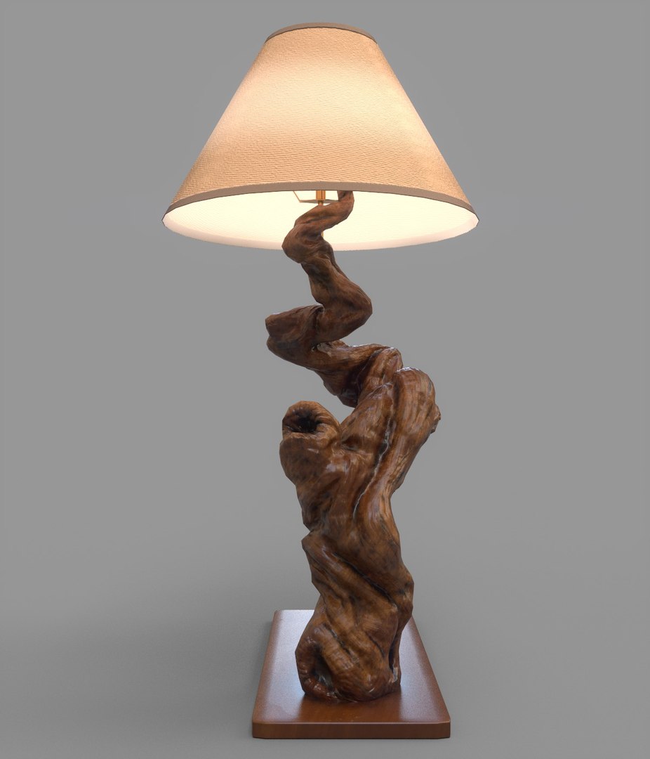 Driftwood Table Lamp 3D Model - TurboSquid 1314081