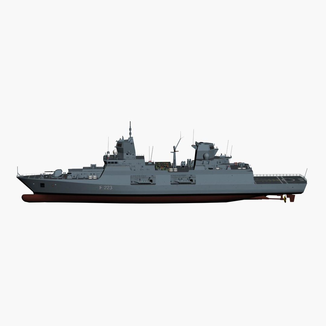 3d F125 Baden Wuerttemberg Class Frigate Model
