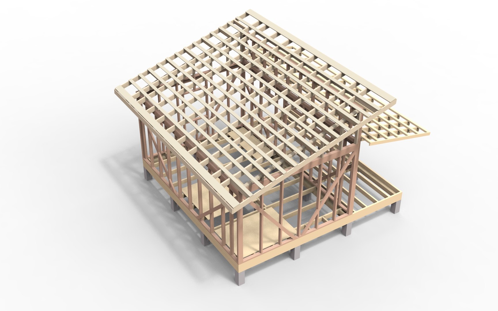 Wooden Frame House 3D Model - TurboSquid 1592270