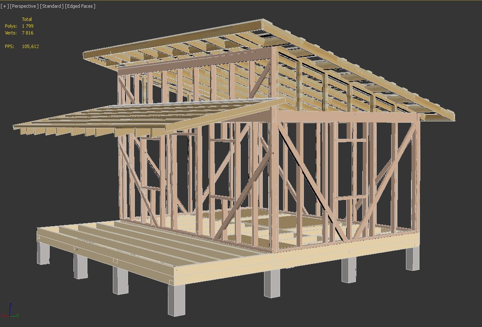 Wooden Frame House 3D Model - TurboSquid 1592270