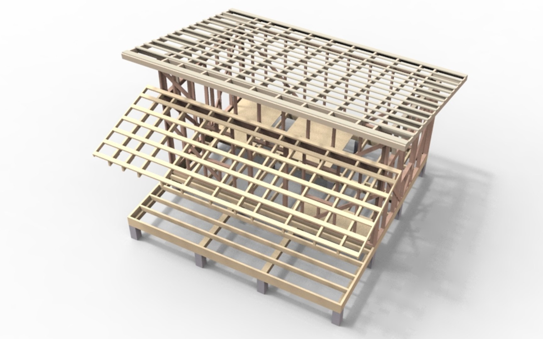 Wooden Frame House 3D Model - TurboSquid 1592270