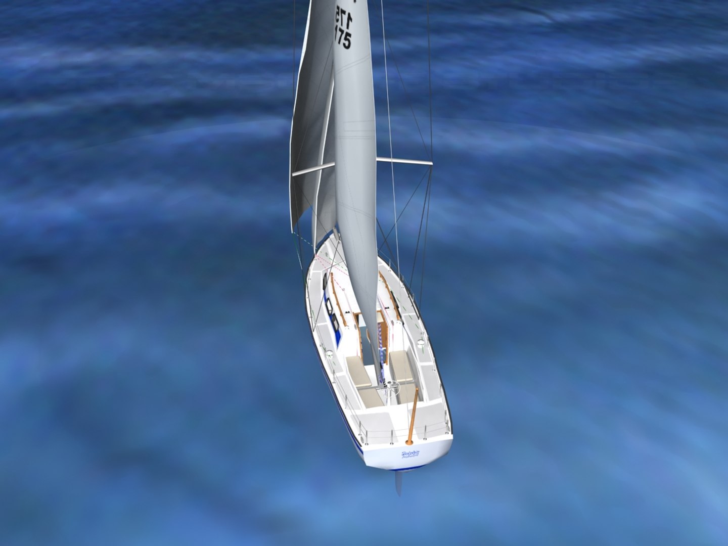 3D Cutter Rigged Sailing Sailboats Model - TurboSquid 1307106