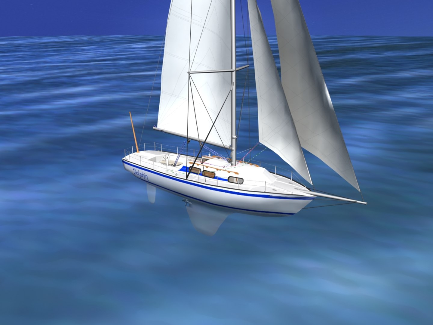 3D Cutter Rigged Sailing Sailboats Model - TurboSquid 1307106