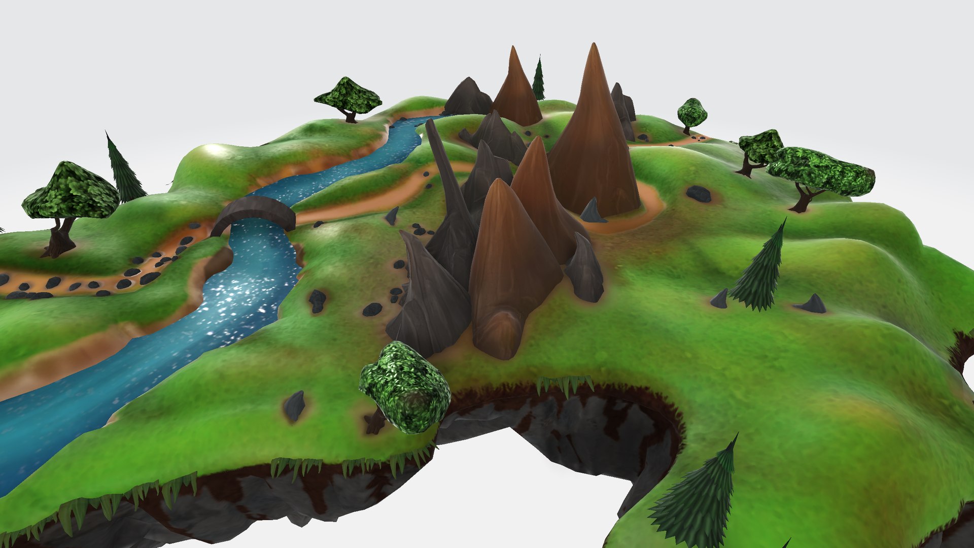 3D Model Landscape Waterfall - TurboSquid 1492403