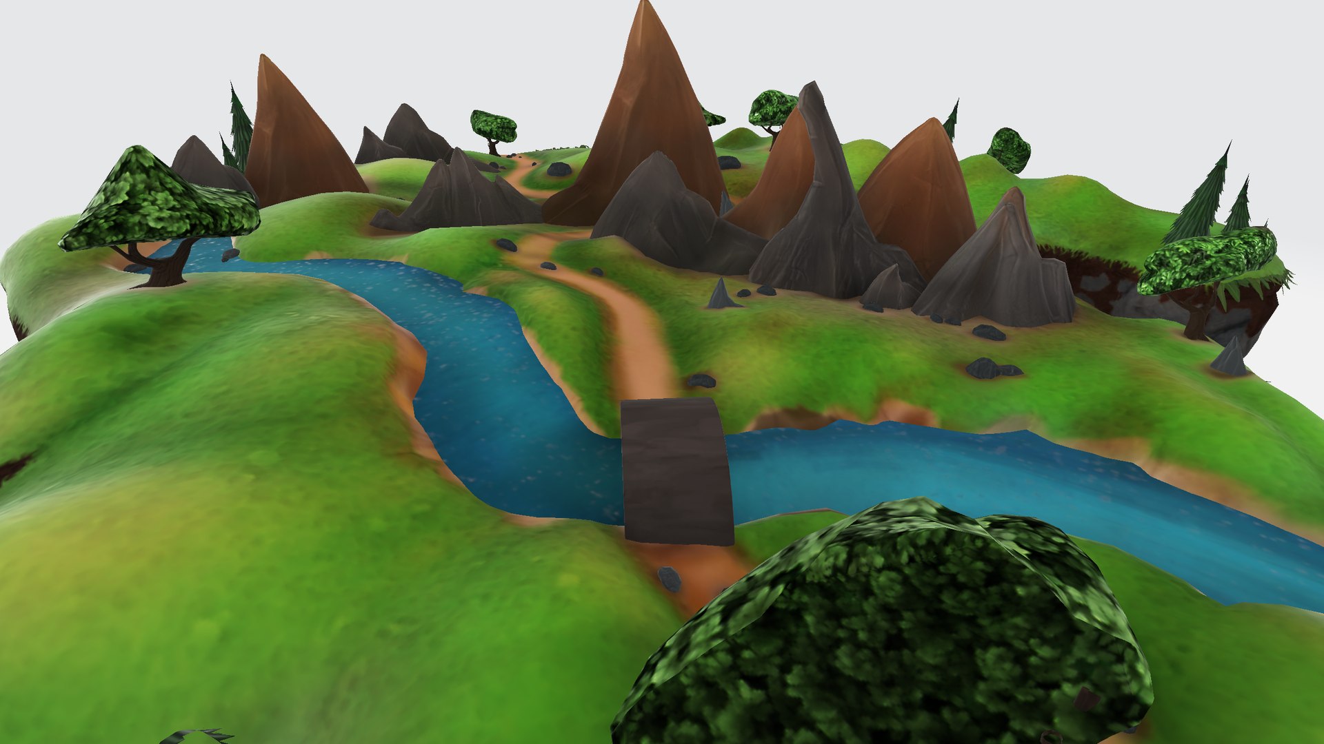 3D Model Landscape Waterfall - TurboSquid 1492403