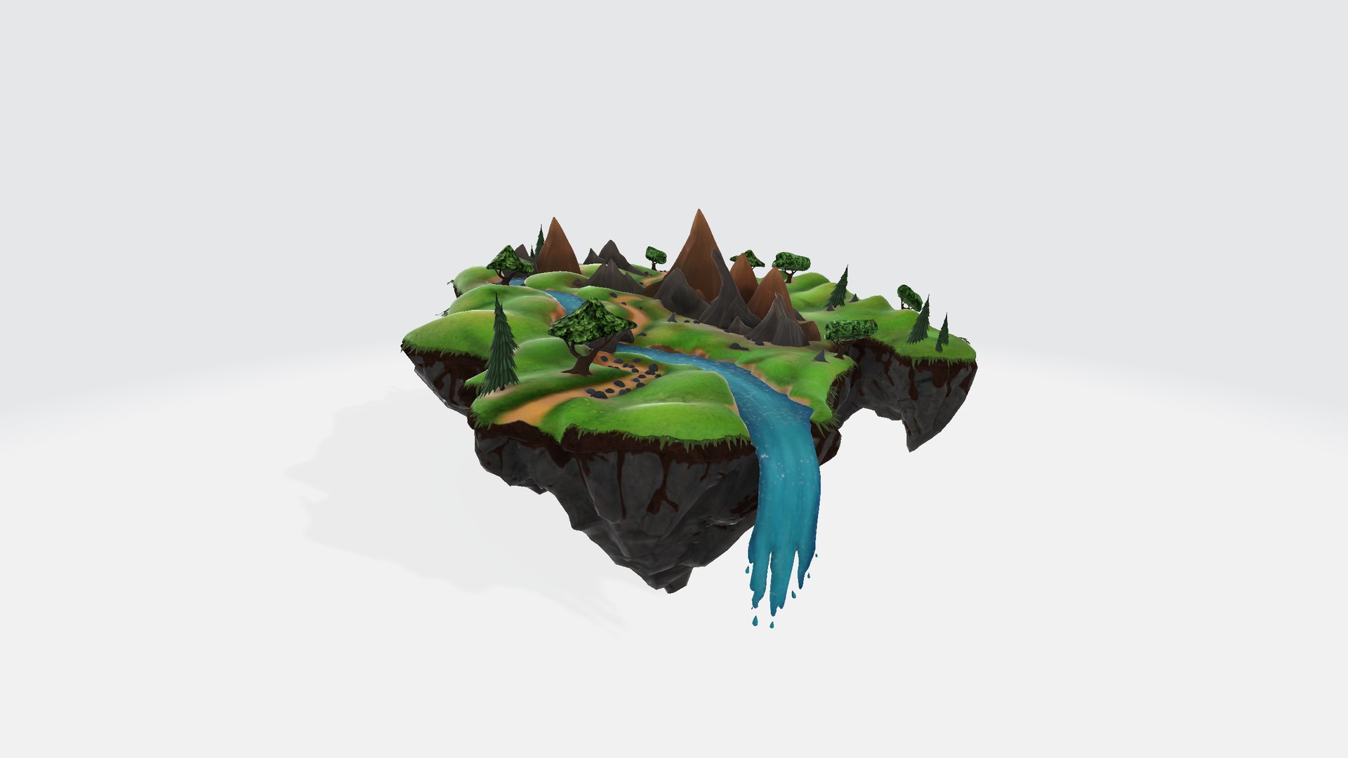 3D Model Landscape Waterfall - TurboSquid 1492403