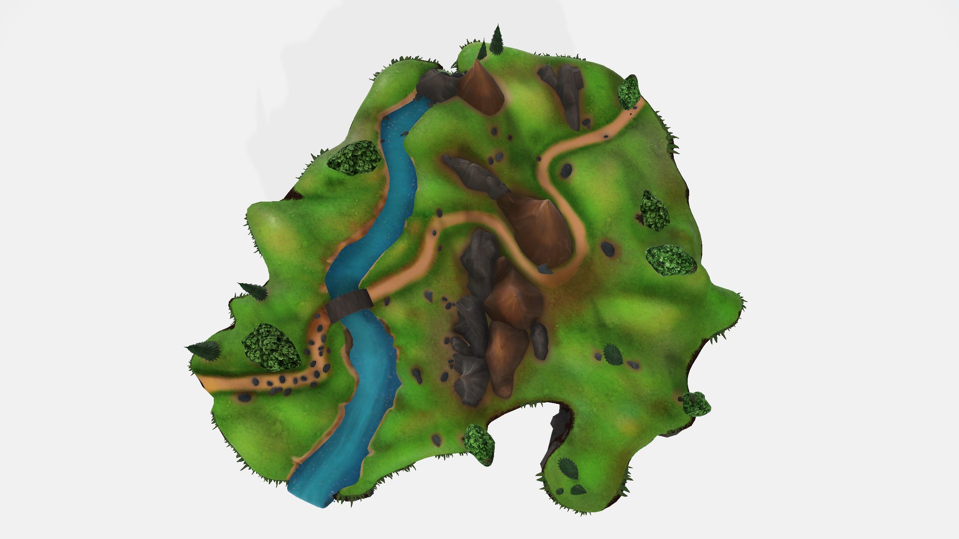 3D Model Landscape Waterfall - TurboSquid 1492403