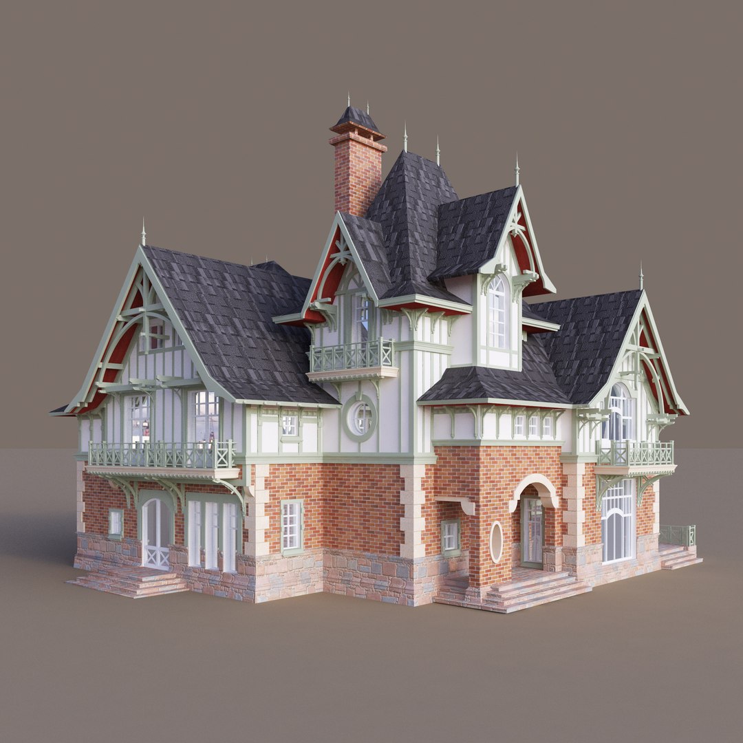 3d Half-timbered Houses