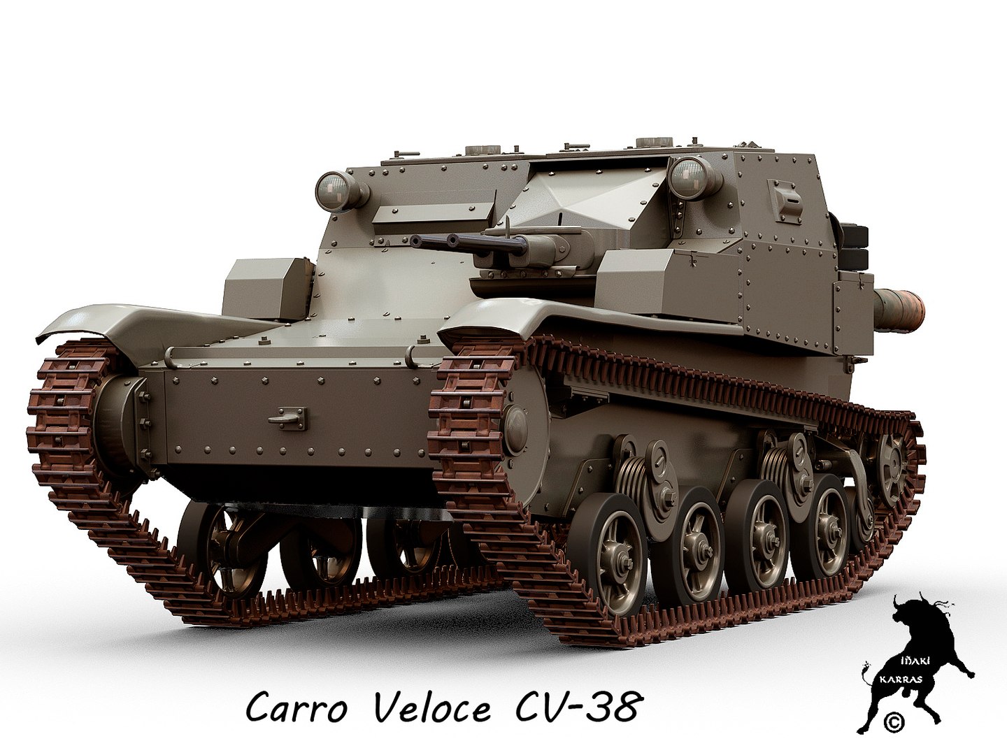 3d Model Carro Veloce Cv-38 Tank