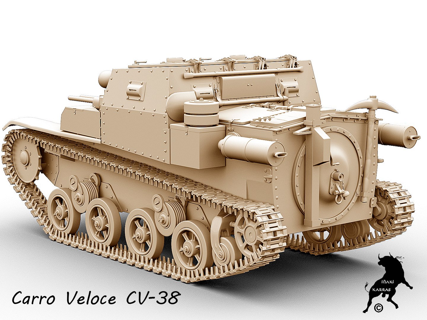 3d Model Carro Veloce Cv-38 Tank