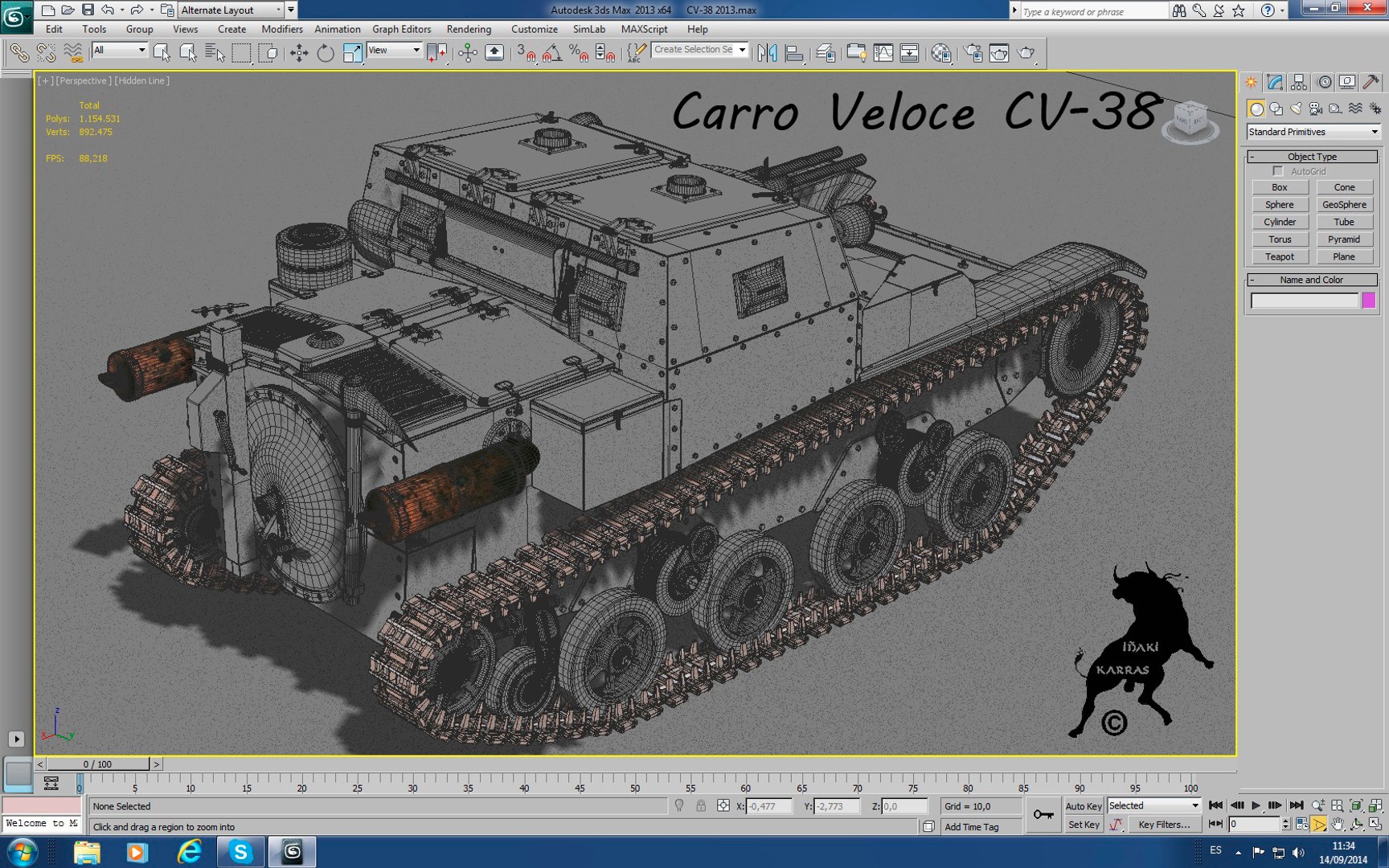 3d Model Carro Veloce Cv-38 Tank