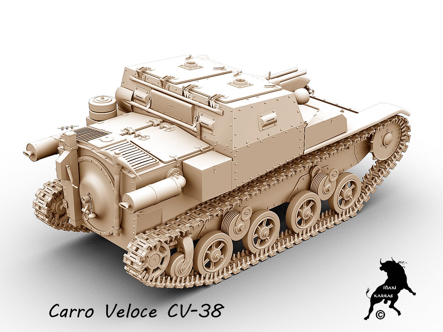 3d Model Carro Veloce Cv-38 Tank
