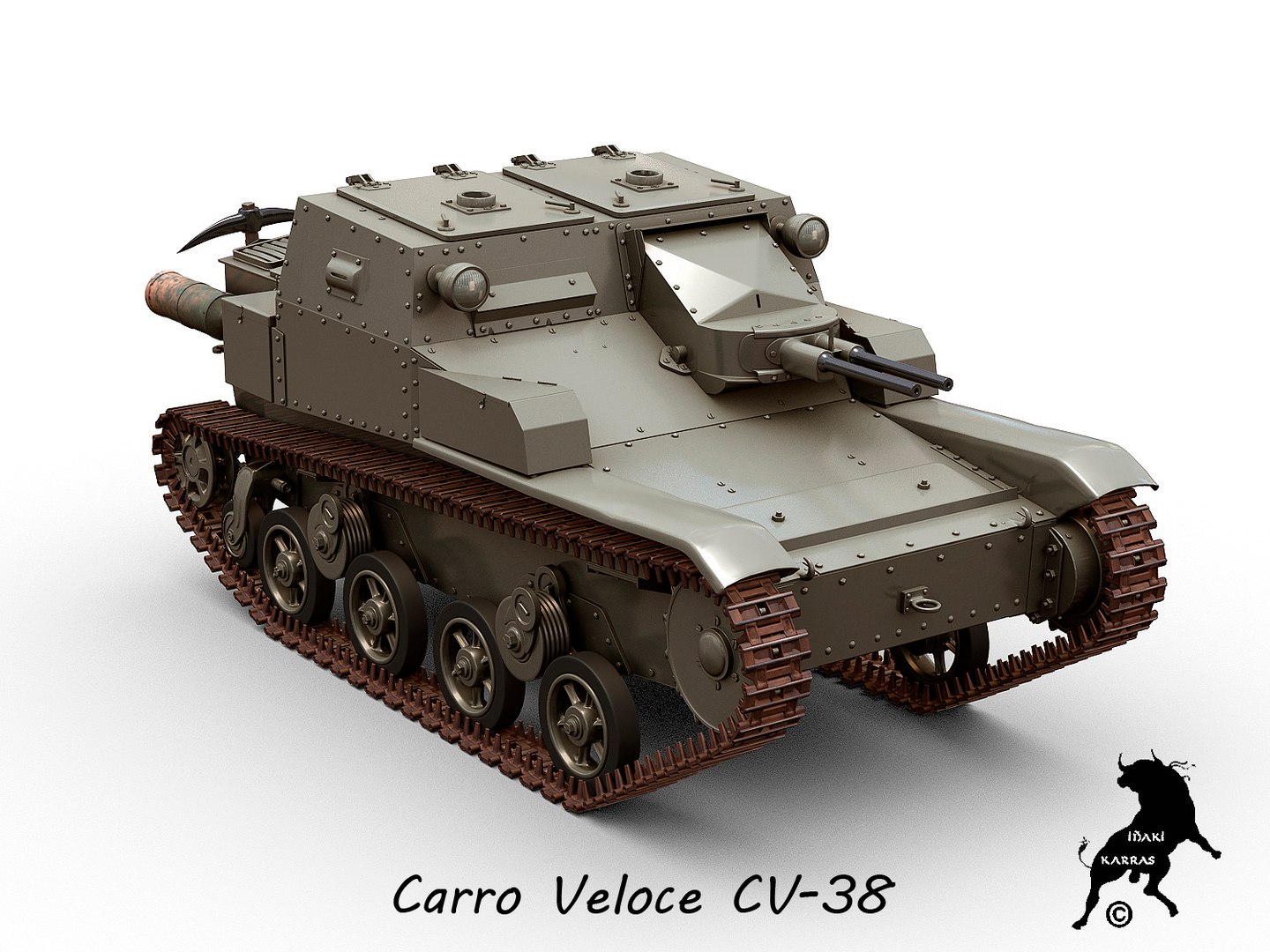 3d Model Carro Veloce Cv-38 Tank