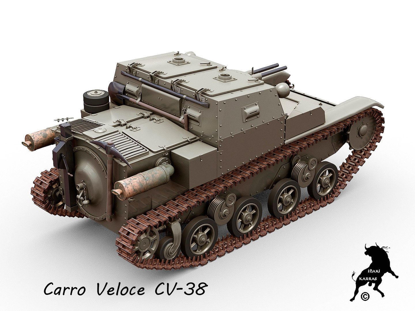 3d Model Carro Veloce Cv-38 Tank