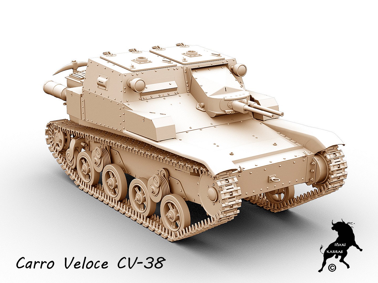 3d Model Carro Veloce Cv-38 Tank