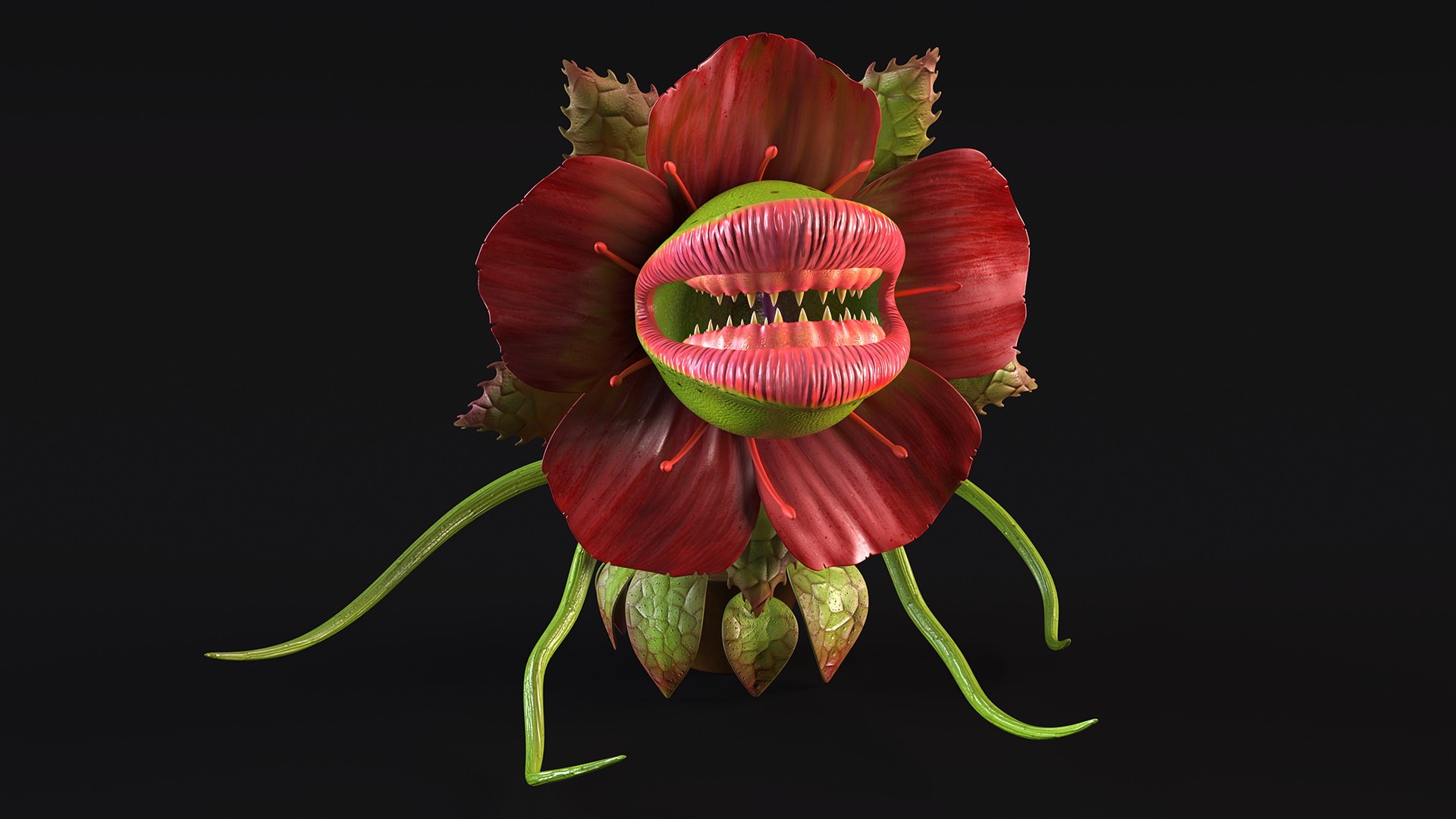 3D Model Scary Plant Monster In Pot - TurboSquid 2044939