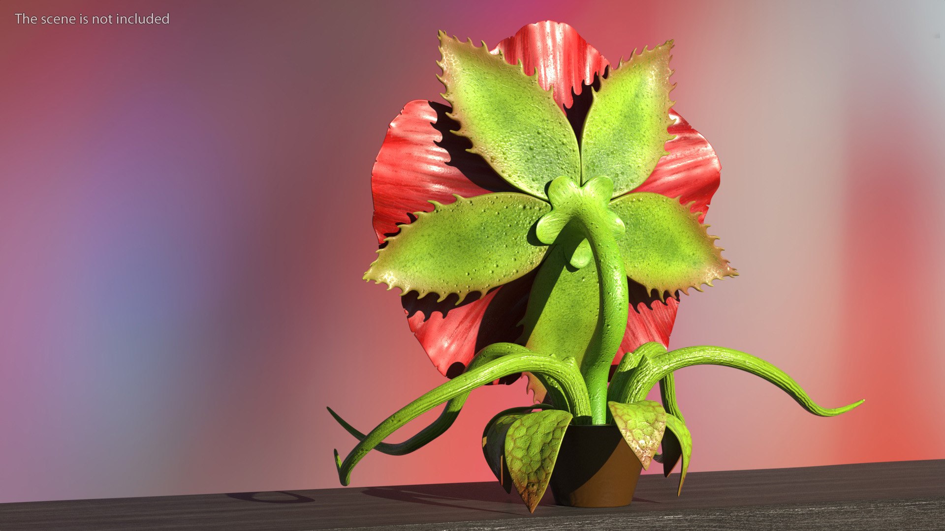 3D Model Scary Plant Monster In Pot - TurboSquid 2044939