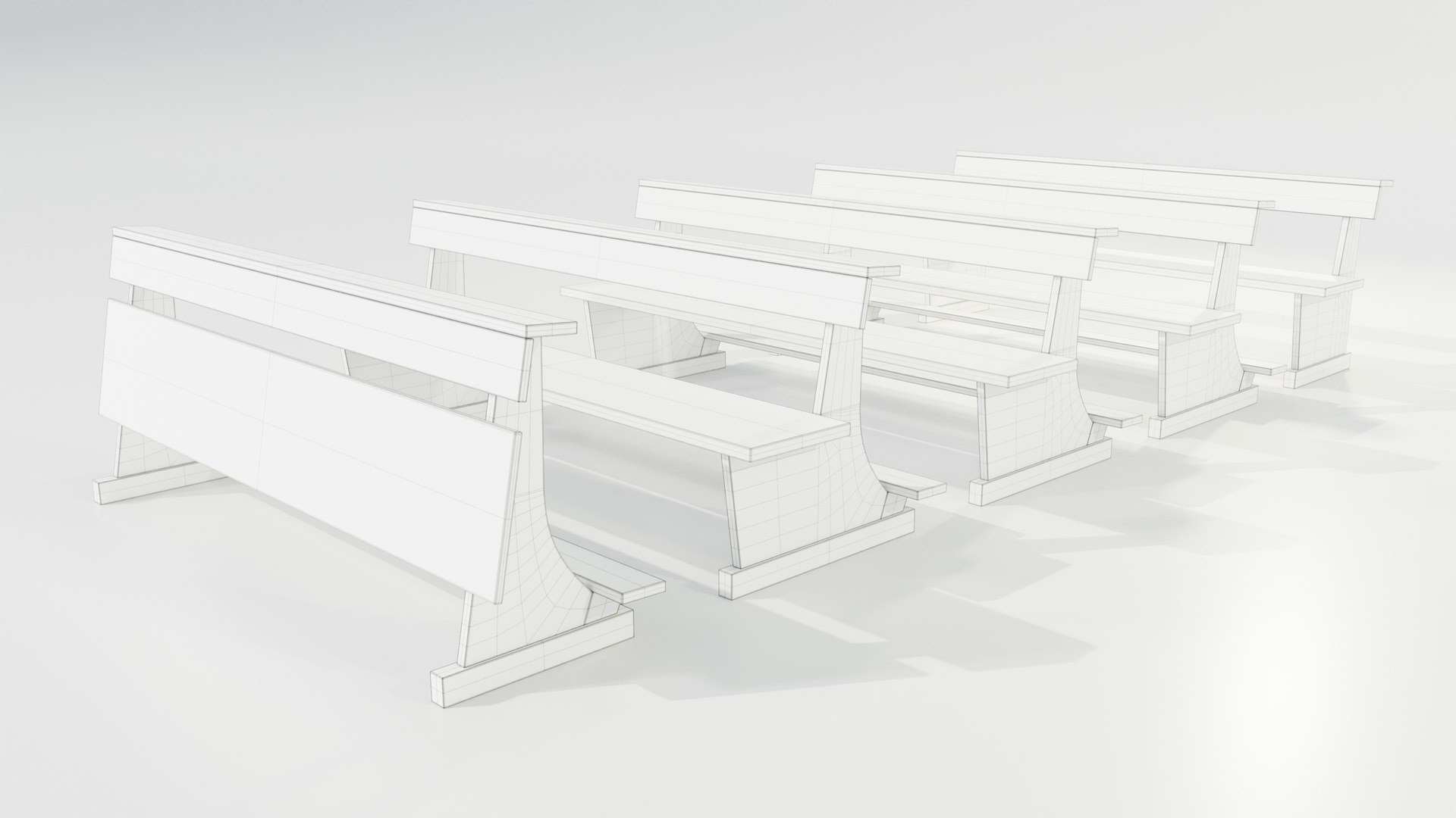 3D Wooden Church Benches - TurboSquid 2165045