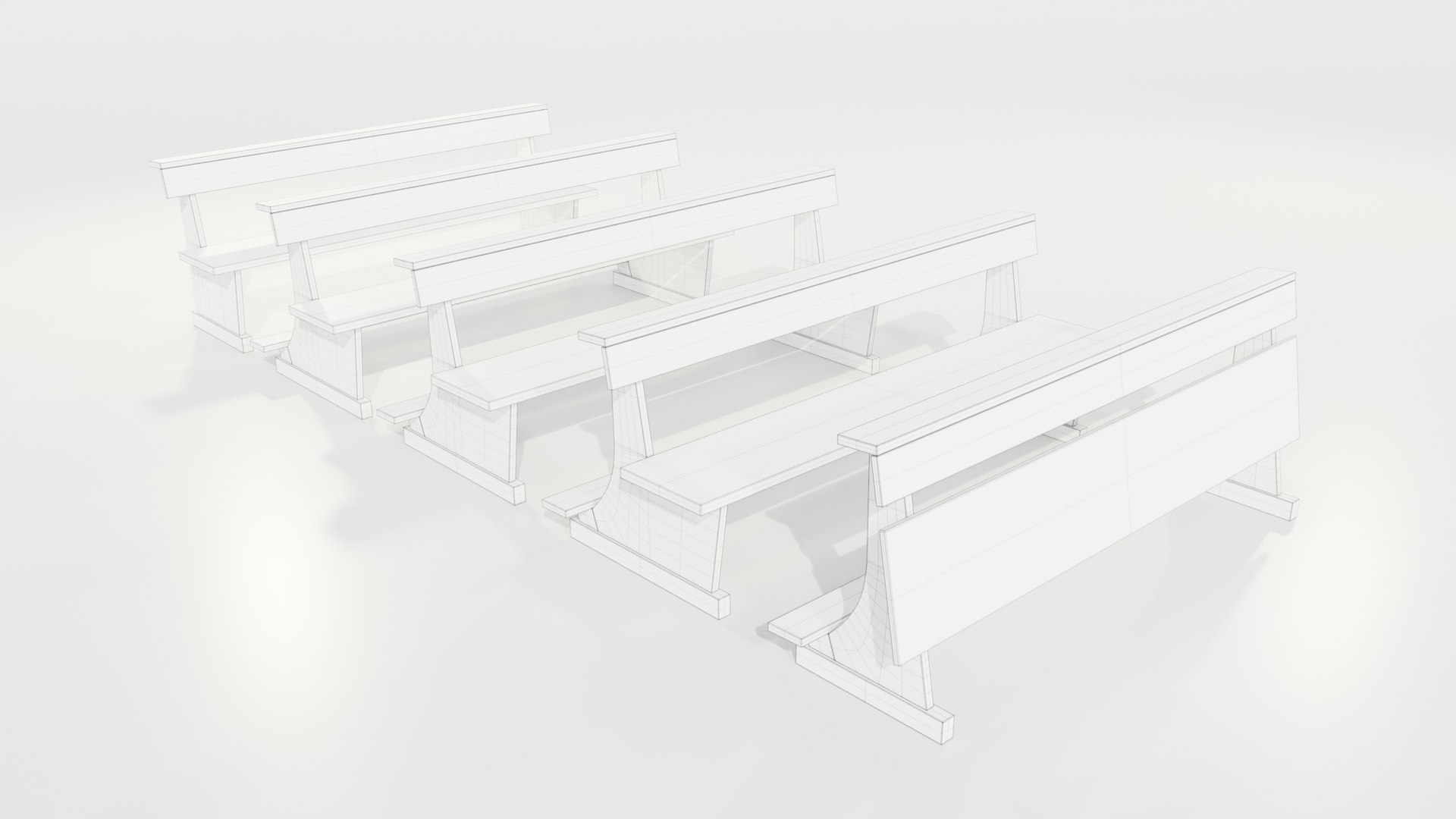 3D Wooden Church Benches - TurboSquid 2165045