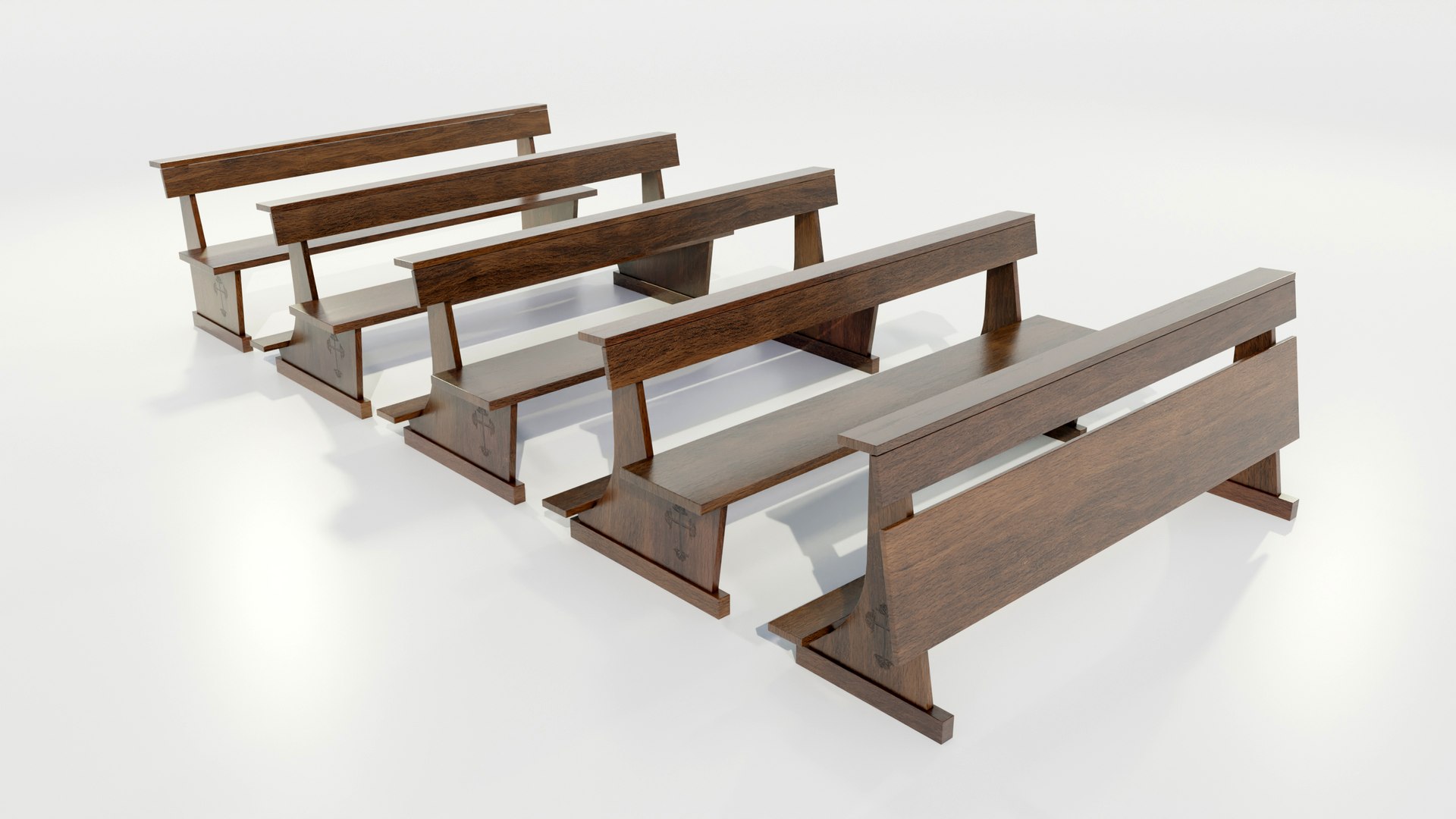 3D Wooden Church Benches - TurboSquid 2165045