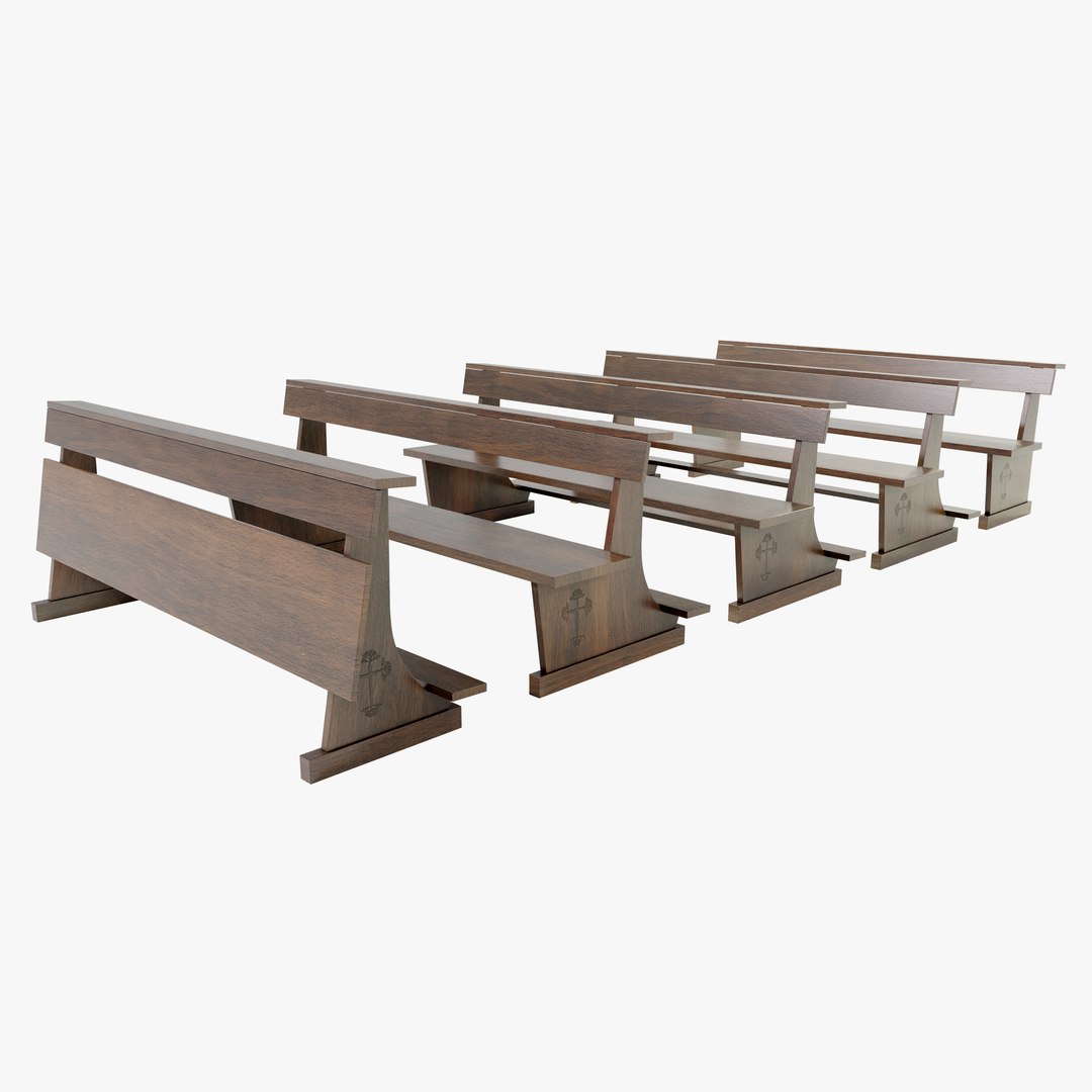 3D Wooden Church Benches - TurboSquid 2165045
