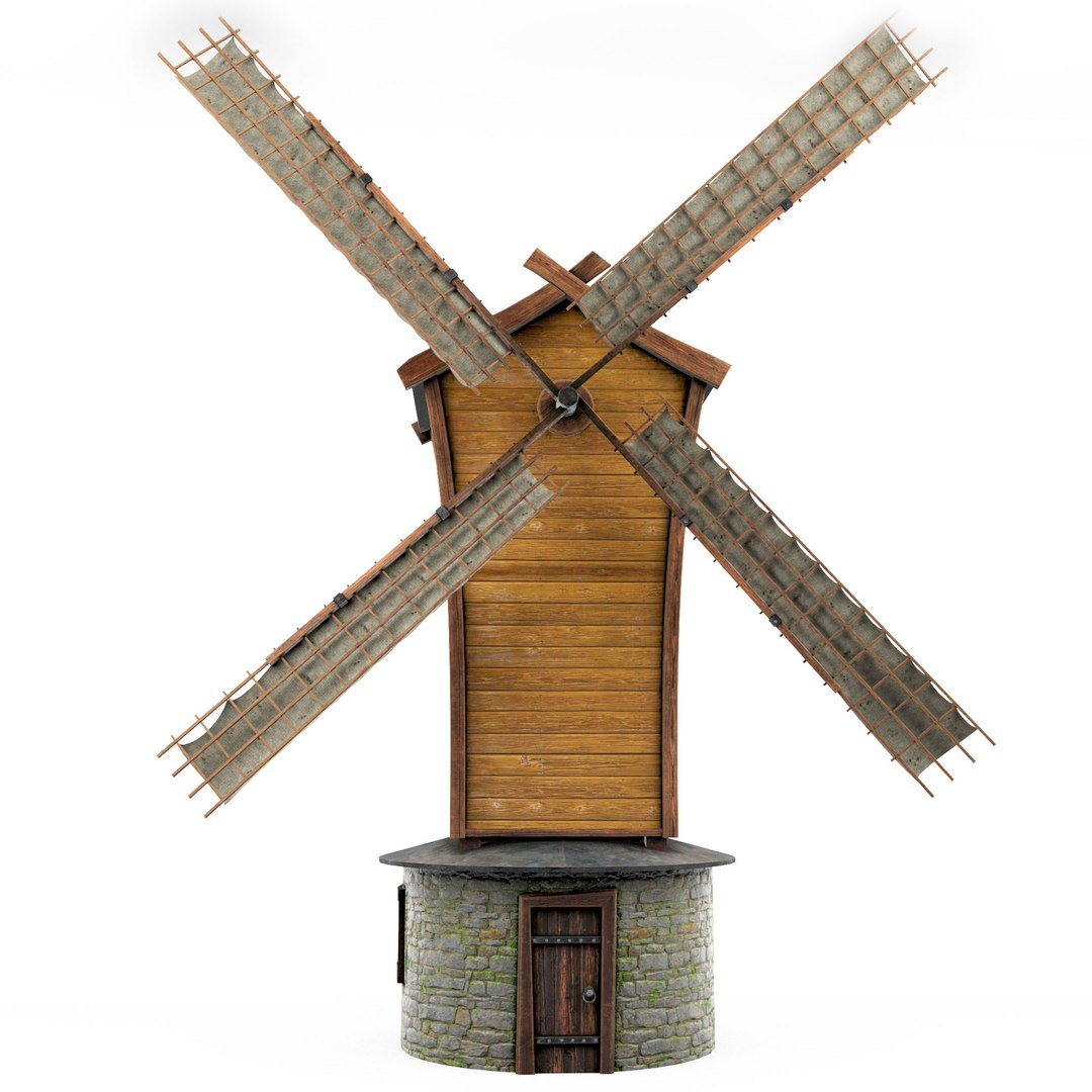 Wooden Windmill Cartoon 3D Model - TurboSquid 1640889