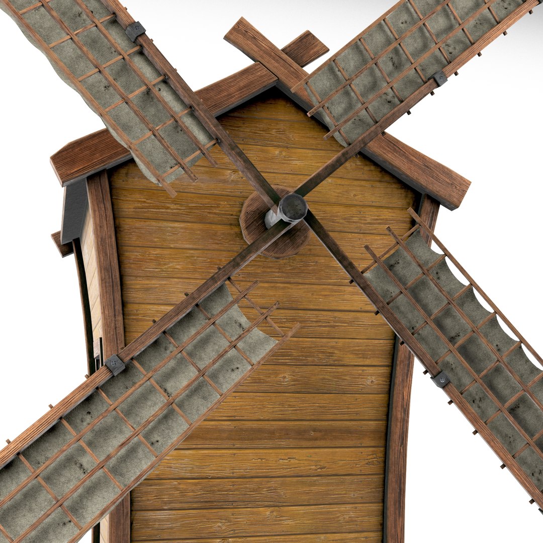 Wooden Windmill Cartoon 3D Model - TurboSquid 1640889