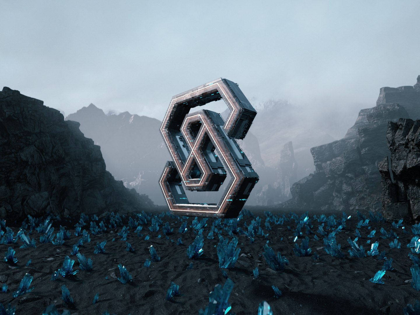 3D C4D OCTANE Aurora Mountain Crystal Ground Ore Scifi LOGO Desert Cyberpunk Model - TurboSquid ...