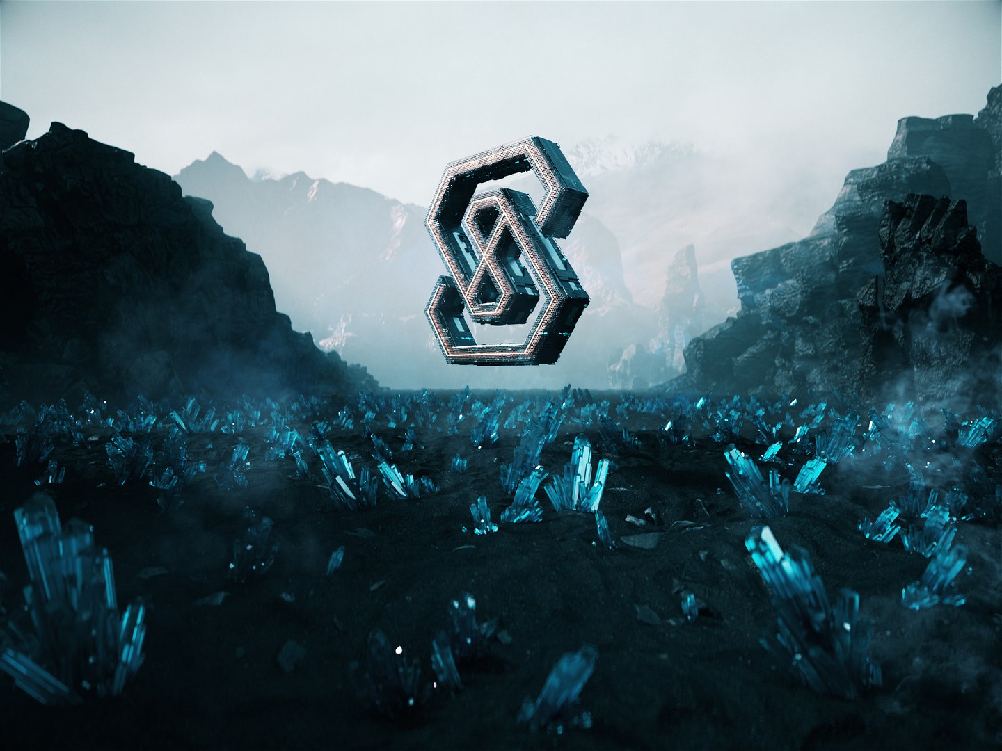 3D C4D OCTANE Aurora Mountain Crystal Ground Ore Scifi LOGO Desert Cyberpunk Model - TurboSquid ...