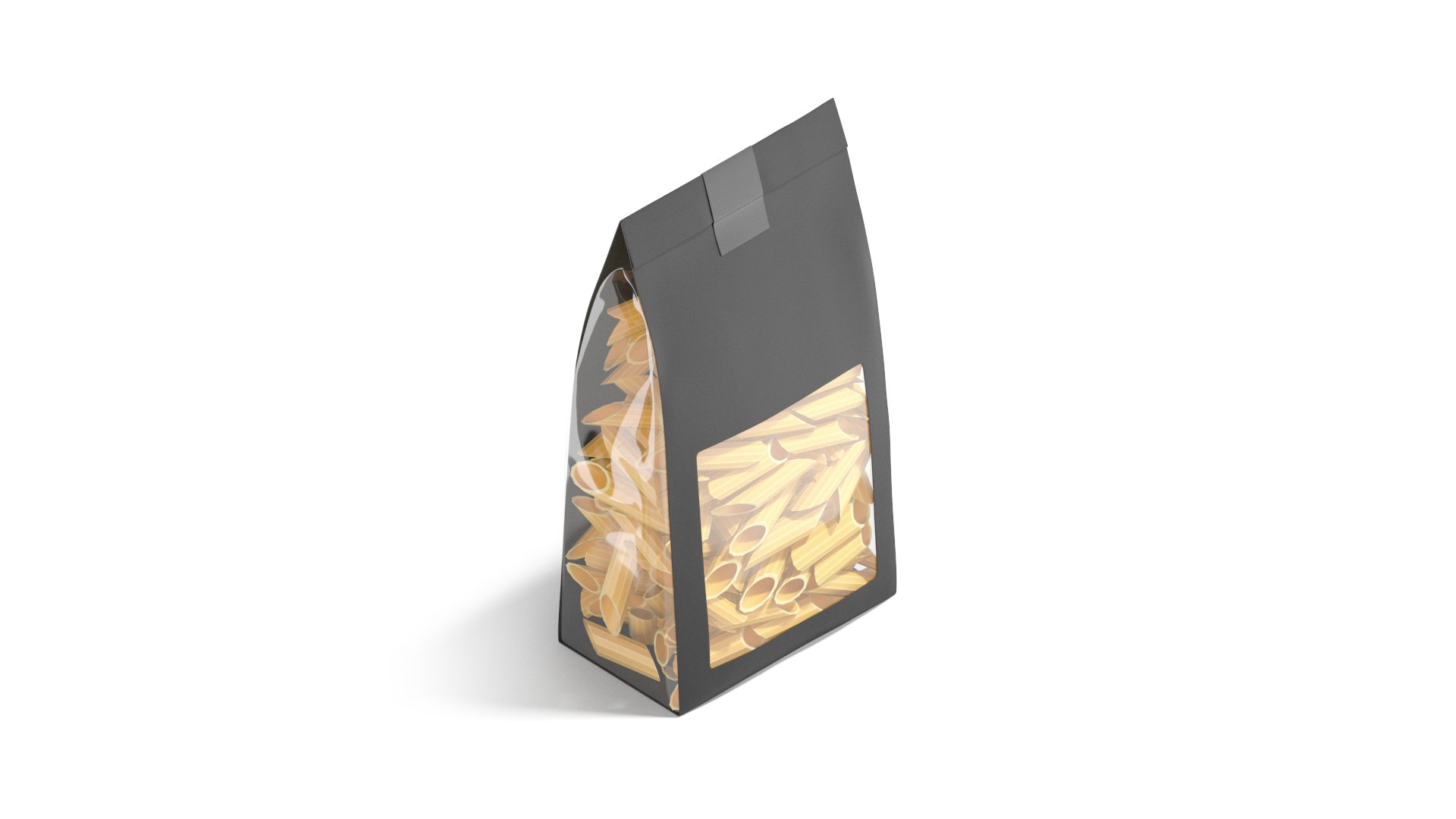 Black Paper Penne Pasta Package - Transparent Pennine Noodles Label Box ...