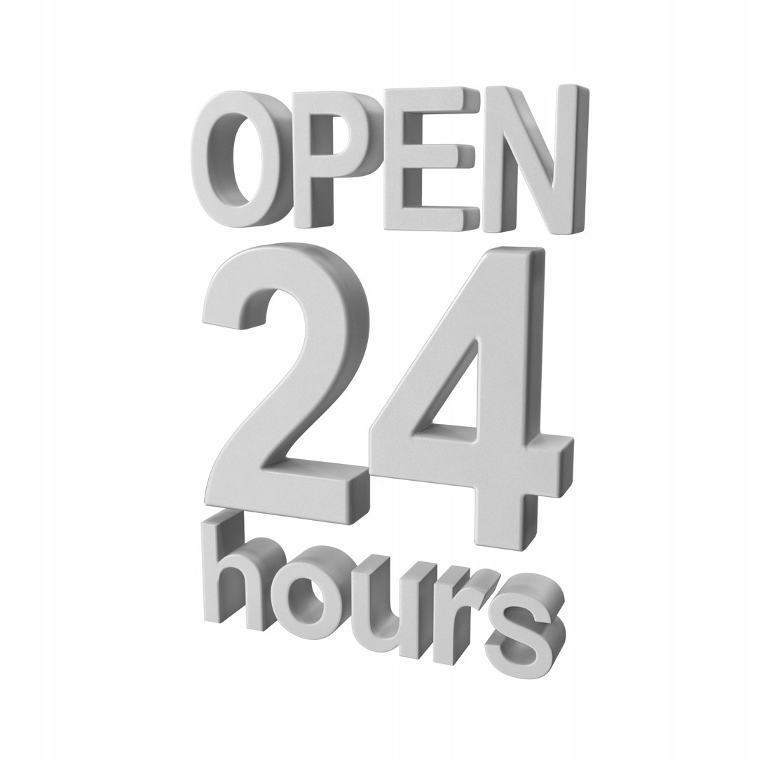 Open 24 Hours 3D - TurboSquid 2313722