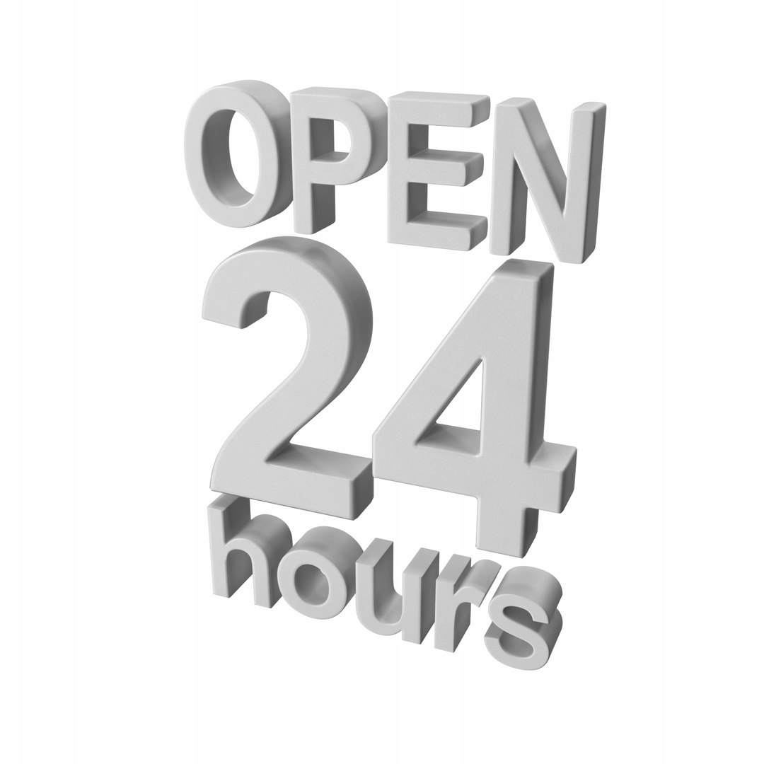 Open 24 Hours 3D - TurboSquid 2313722