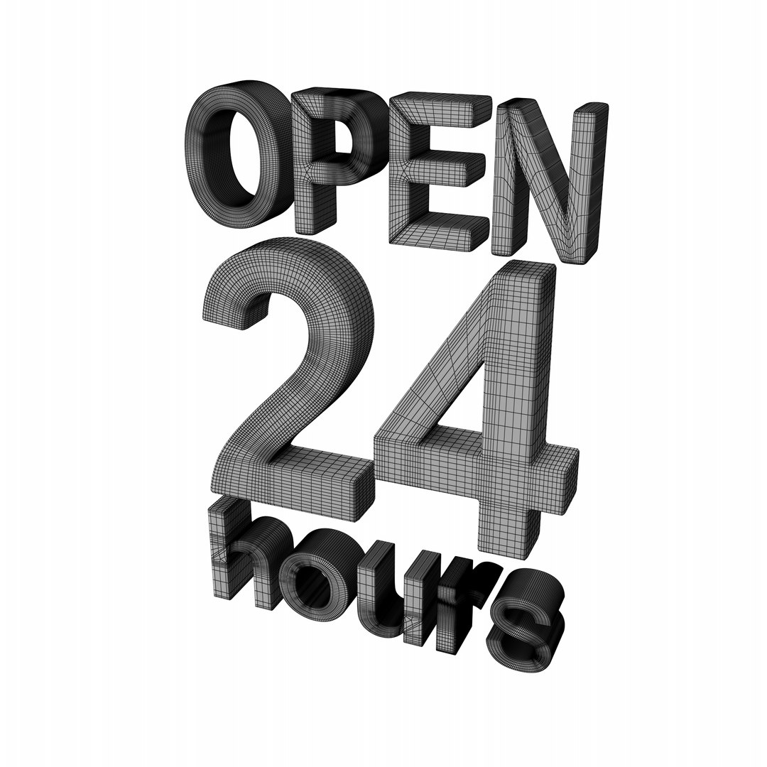 Open 24 Hours 3D - TurboSquid 2313722