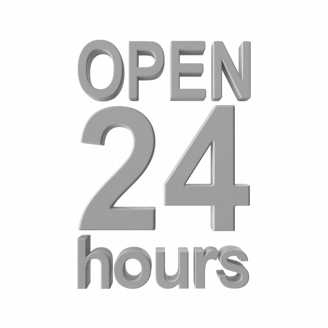 Open 24 Hours 3D - TurboSquid 2313722