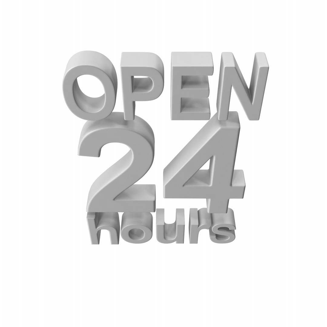 Open 24 Hours 3D - TurboSquid 2313722
