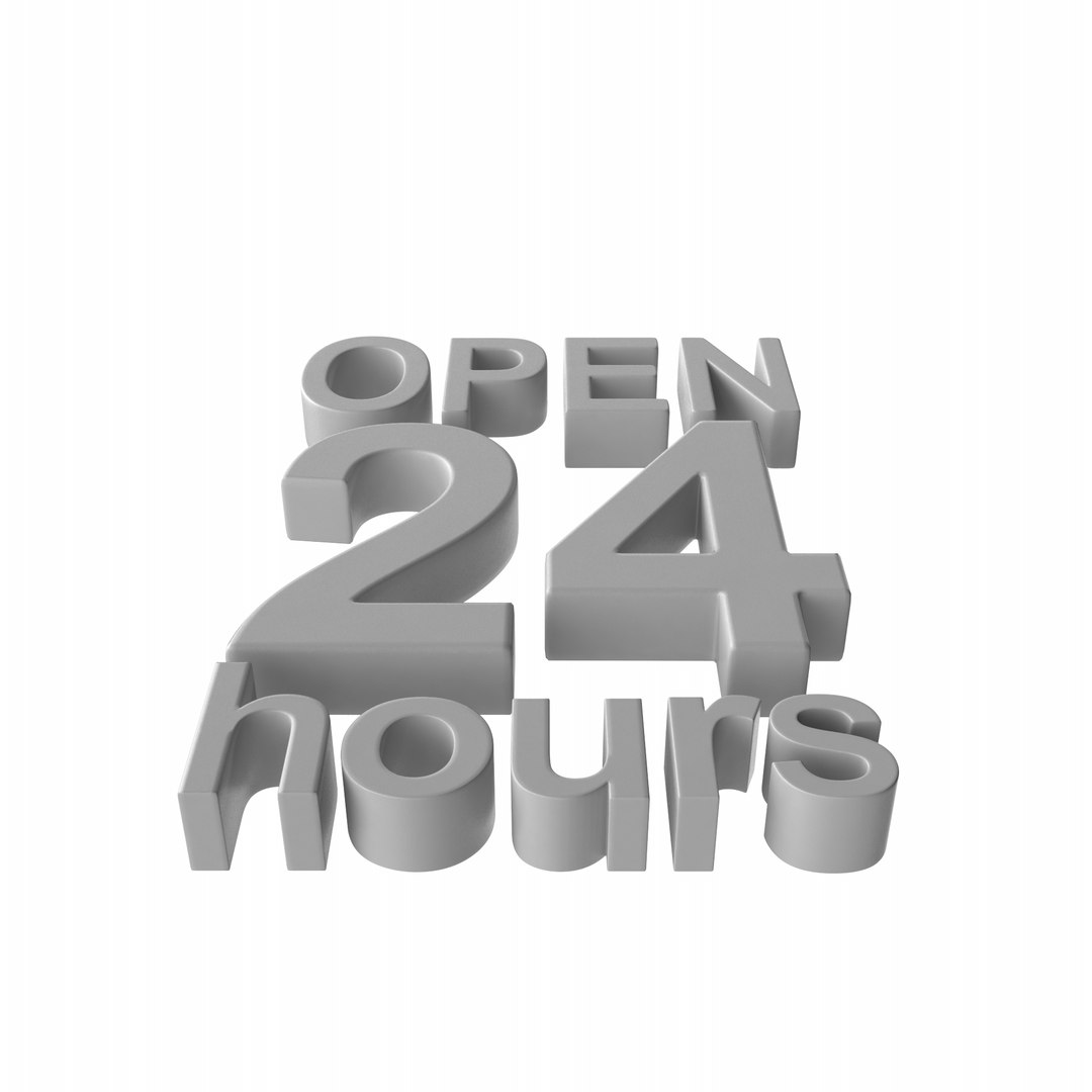 Open 24 Hours 3D - TurboSquid 2313722