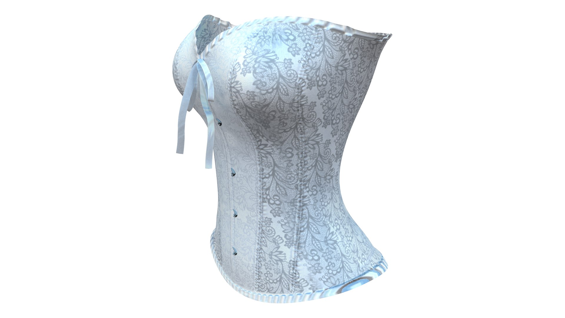 3D Model Modern White Corset Top - TurboSquid 1990722