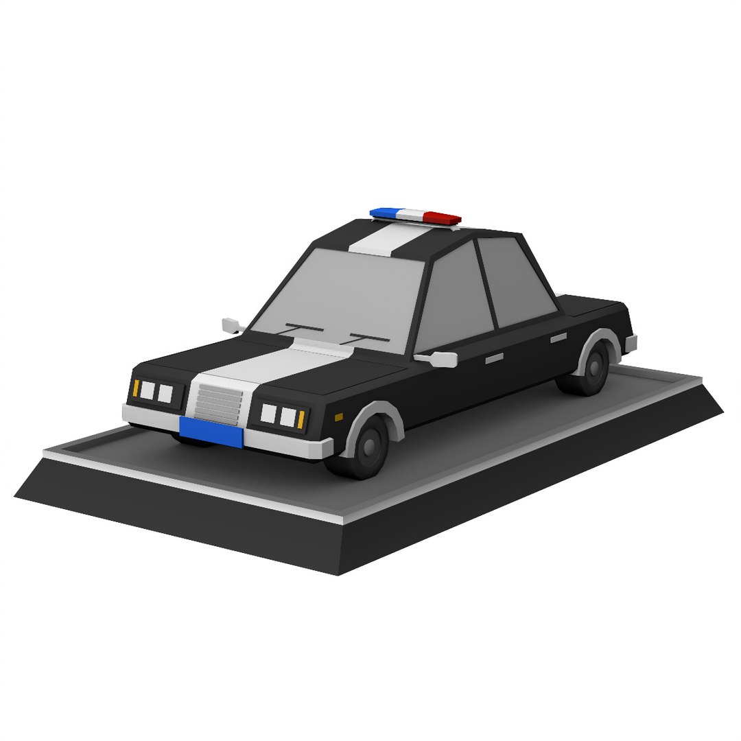 Low Poly Police Car 3D - TurboSquid 1882440