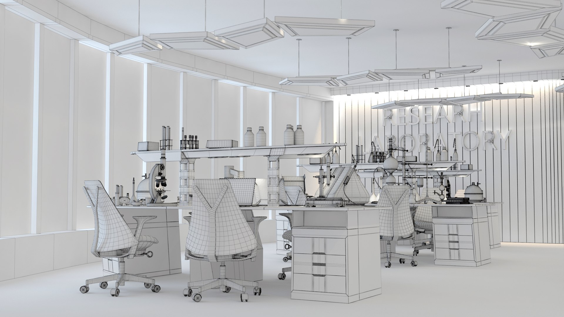 Modern Lab Wooden Style 3D Model - TurboSquid 2089054