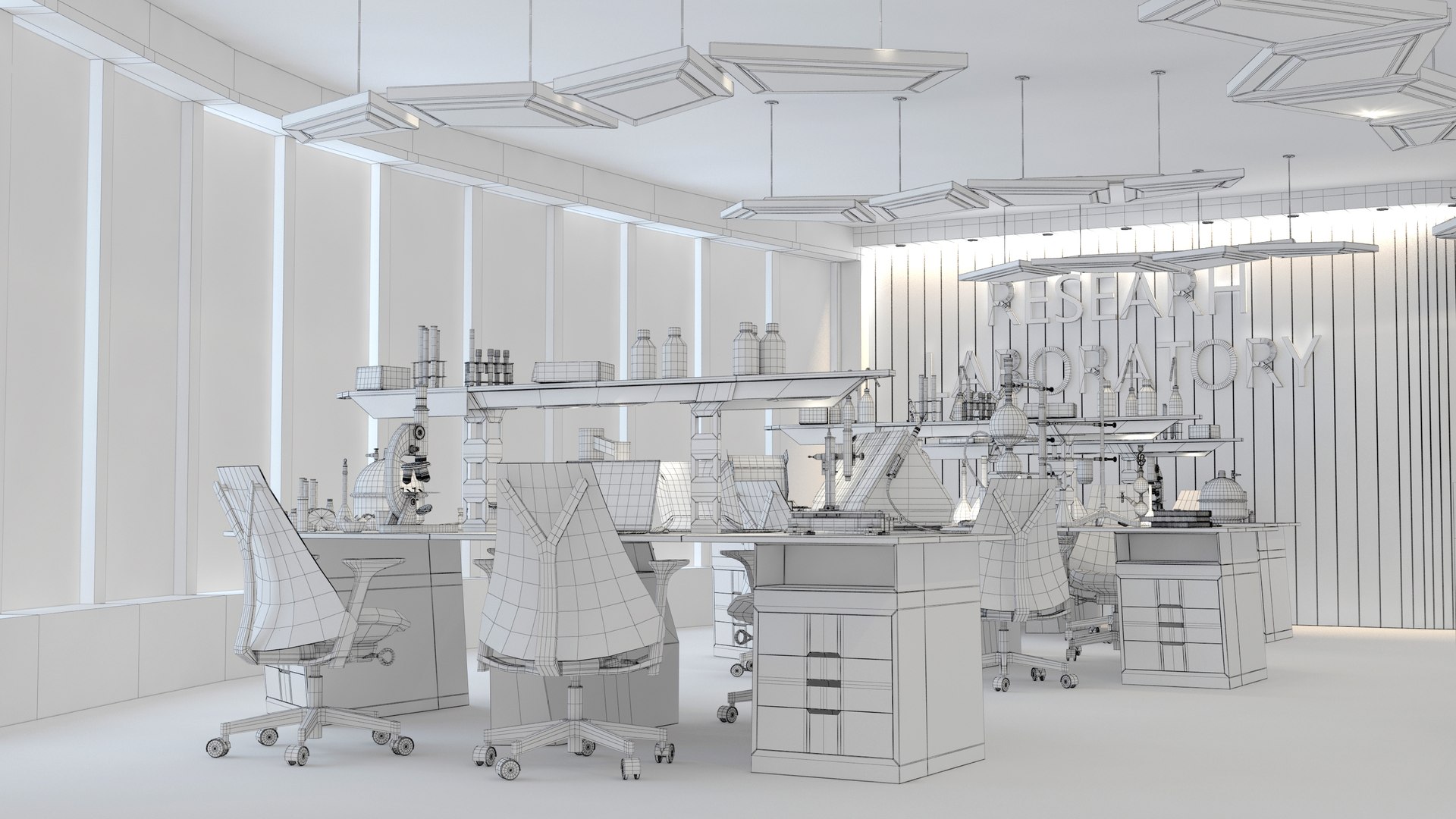 Modern Lab Wooden Style 3D Model - TurboSquid 2089054