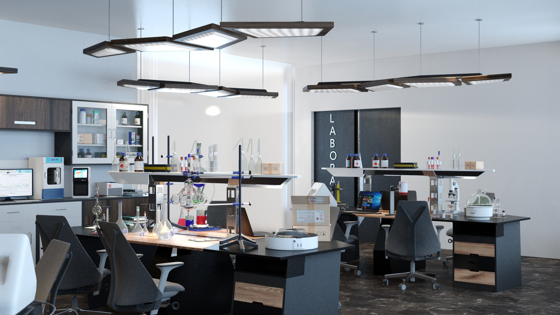 Modern Lab Wooden Style 3D Model - TurboSquid 2089054