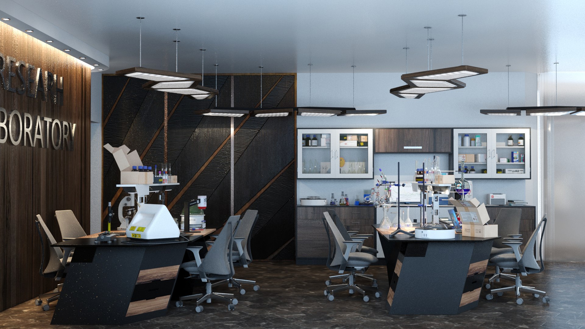 Modern Lab Wooden Style 3D Model - TurboSquid 2089054