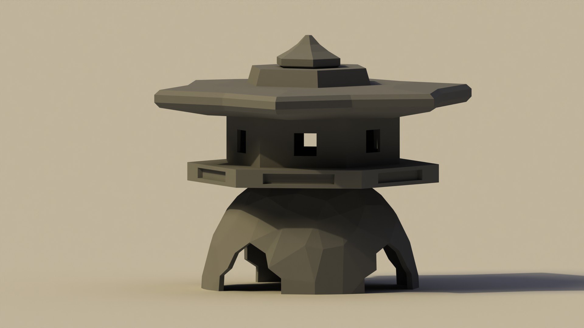 Low Poly Japanese Toro 3D - TurboSquid 2102724
