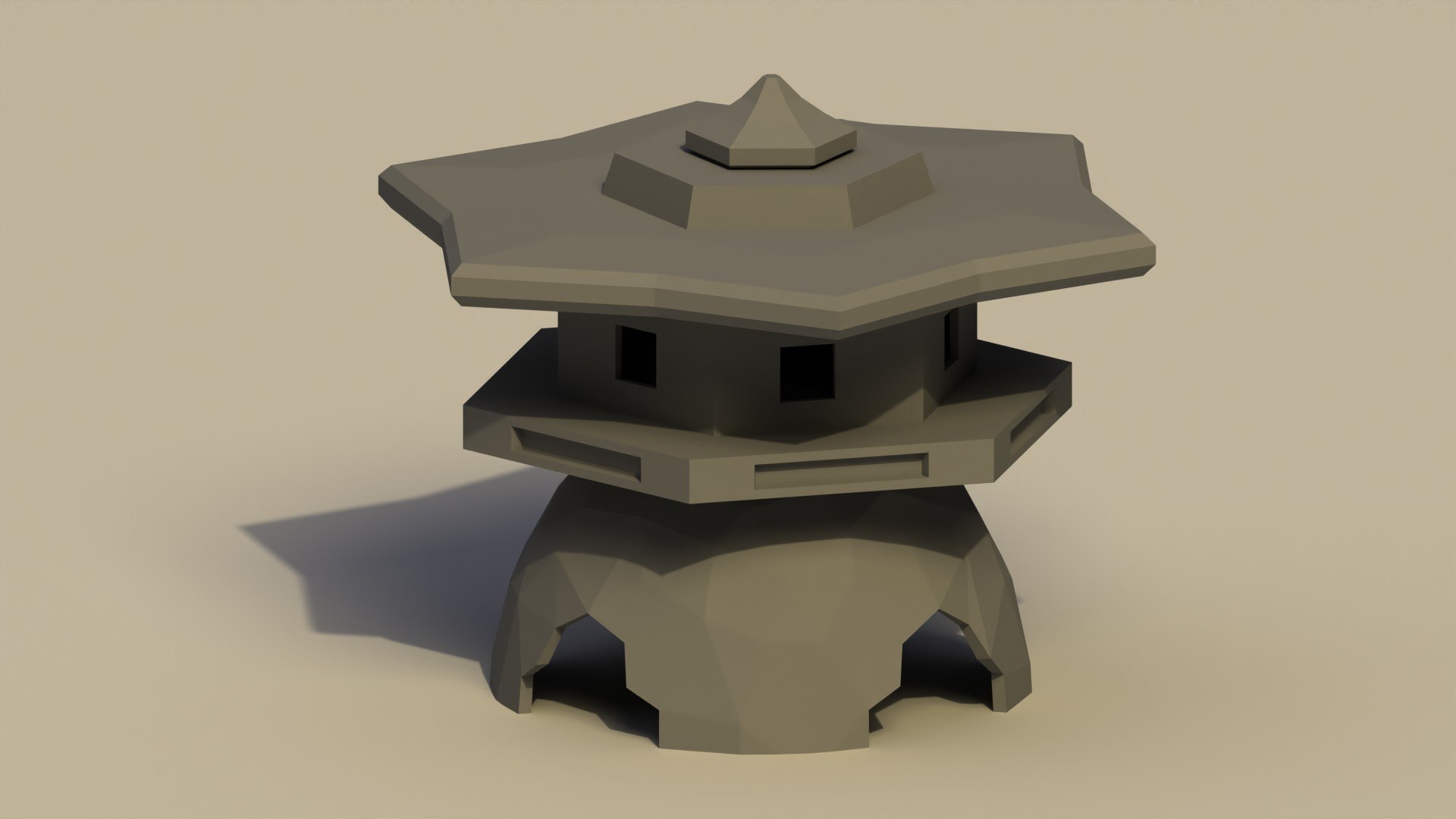 Low Poly Japanese Toro 3D - TurboSquid 2102724