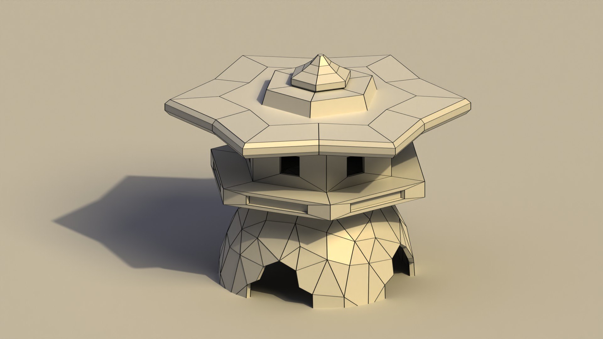 Low Poly Japanese Toro 3D - TurboSquid 2102724