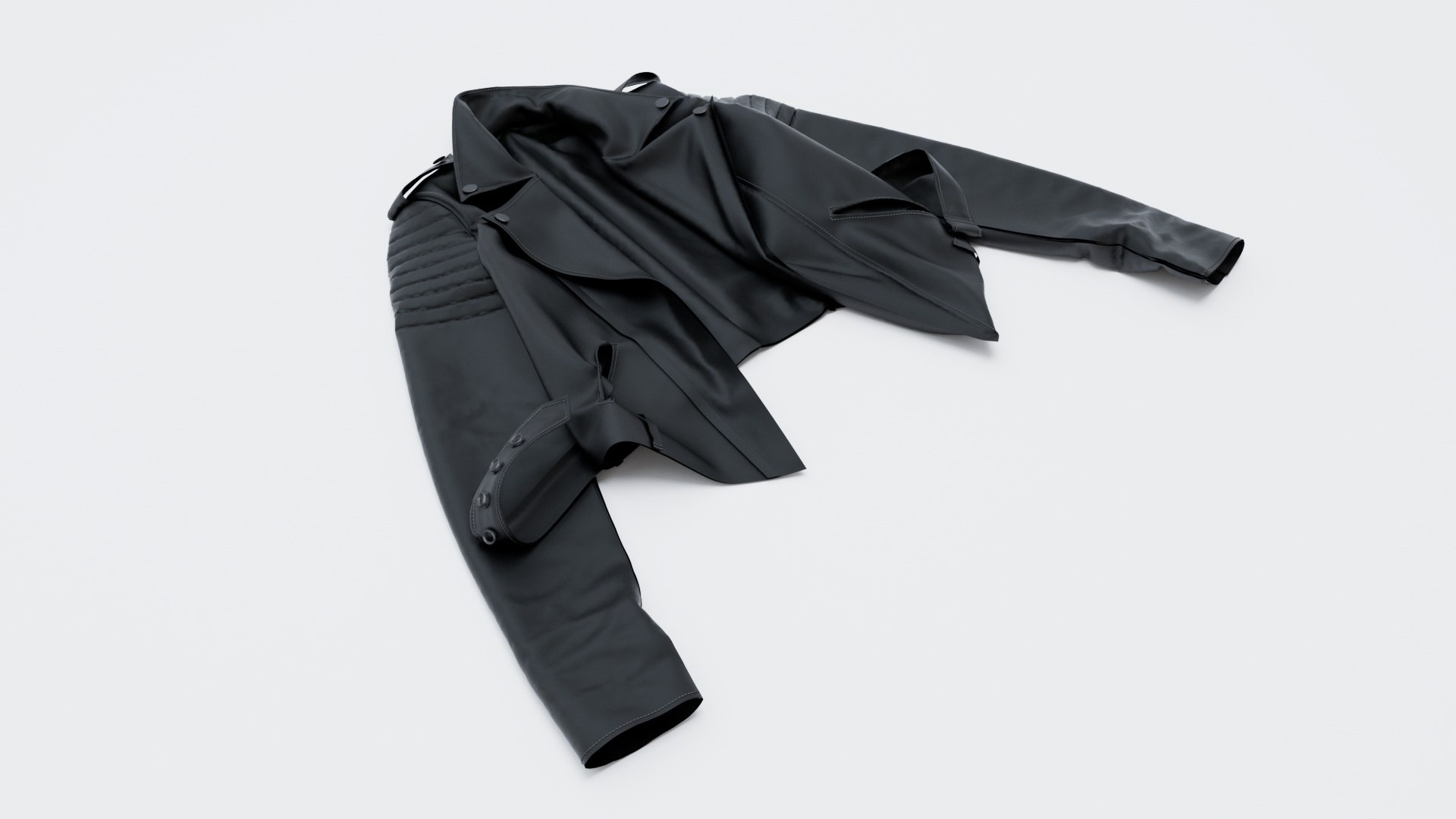 Leather Jacket On Floor - 3D Asset 3D - TurboSquid 1770215
