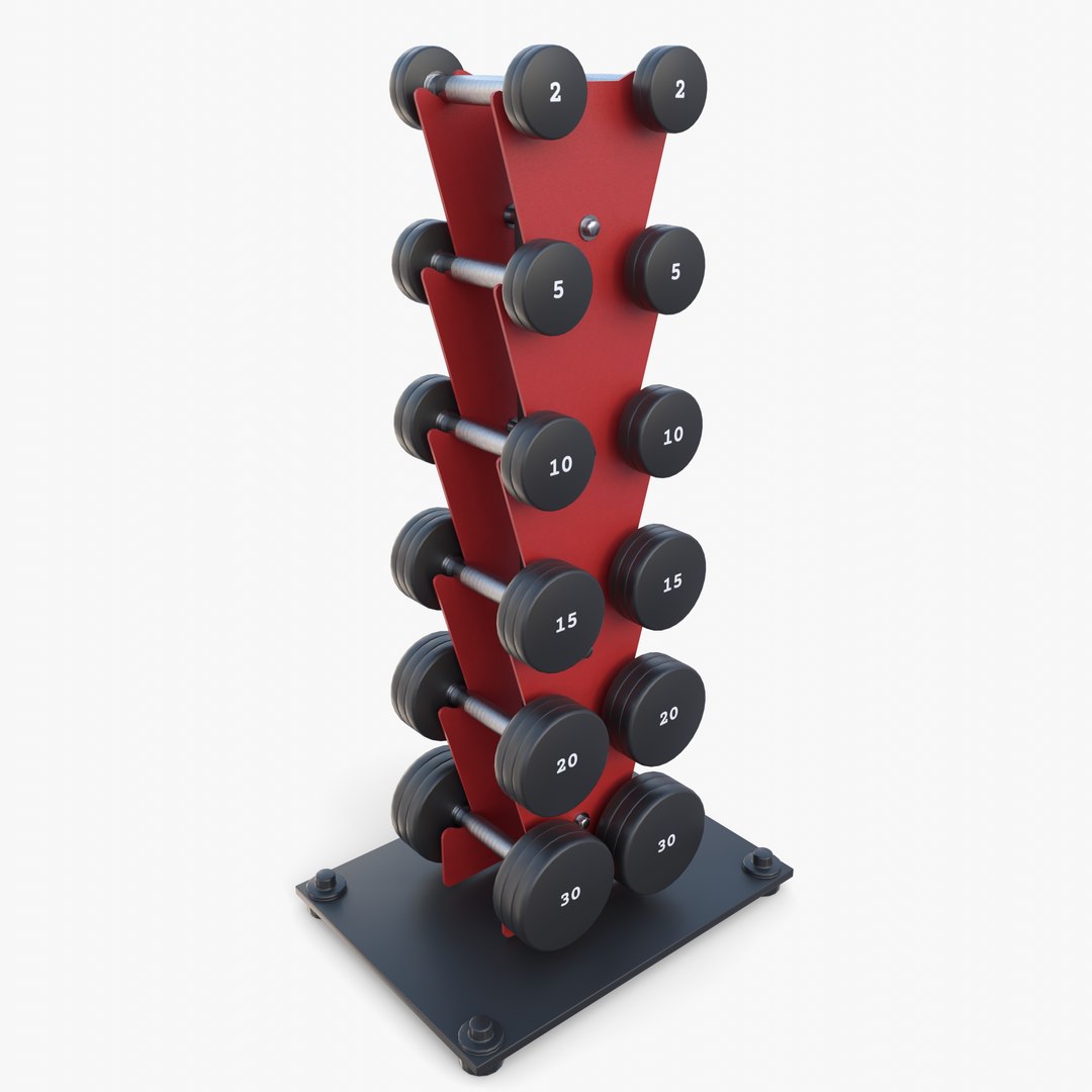 Vertical Dumbbell Rack 3D Model - TurboSquid 2032635