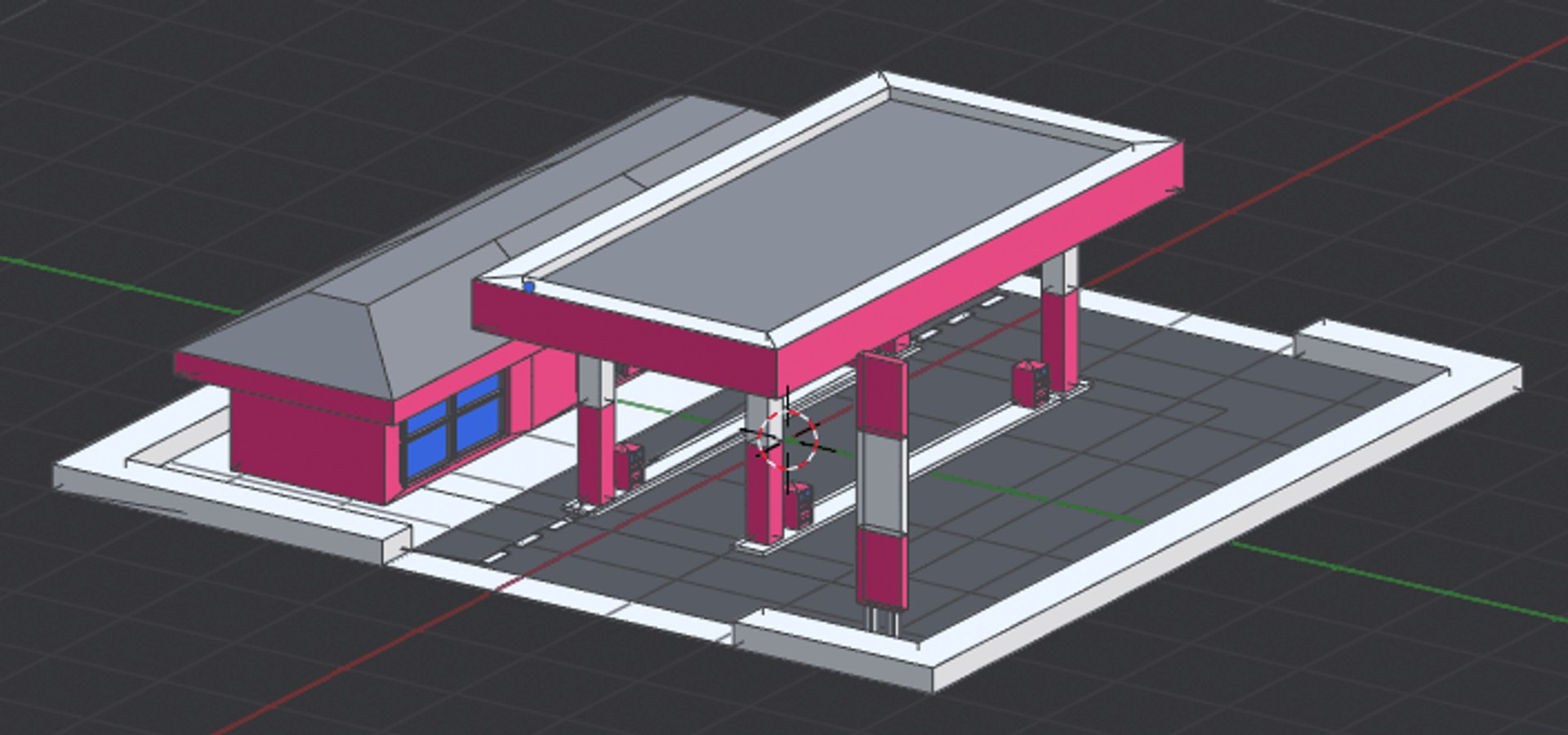 Cartoon Simple Gas Station 3D Model - TurboSquid 1592780