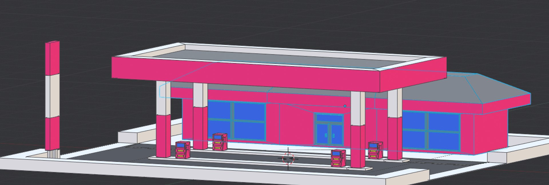 Cartoon Simple Gas Station 3D Model - TurboSquid 1592780